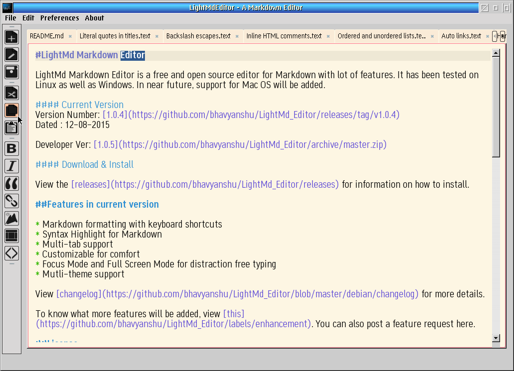 LightMd Editor version 1.0.4 - OS2 World.Com