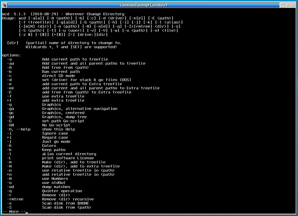 WCD (Wherever Change Directory) 5.2.7 - OS2 World.Com