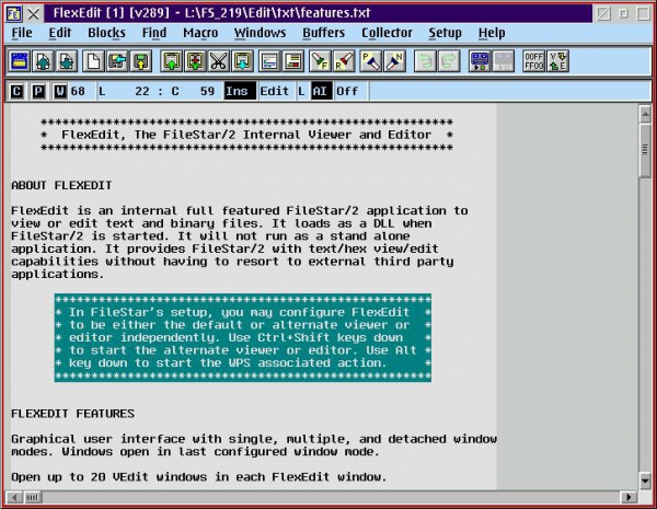 FlexEdit Features Details - OS2World.Com Wiki